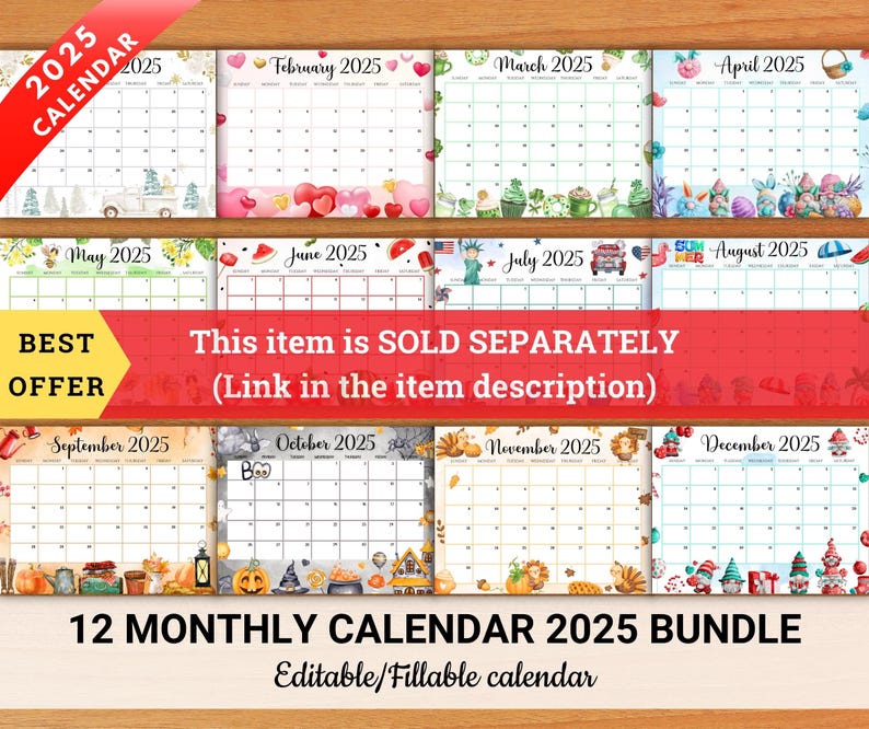Editable July 2025 Calendar, Cute Summer With Sweets & Drinks Planner ...