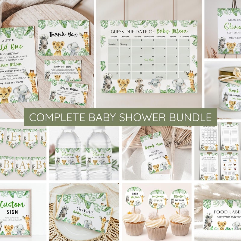 Jungle Invitation Animals - Etsy