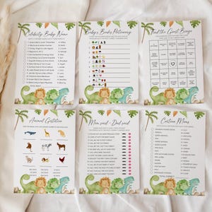 Dinosaur Baby Shower Game Bundle, Dinosaur Baby Shower Game Package ...