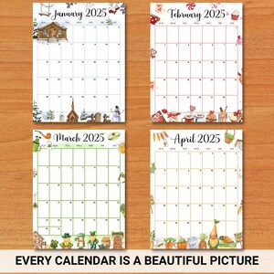 EDITABLE Vertical/portrait Monthly Calendar 2025 Bundle, Watercolor ...