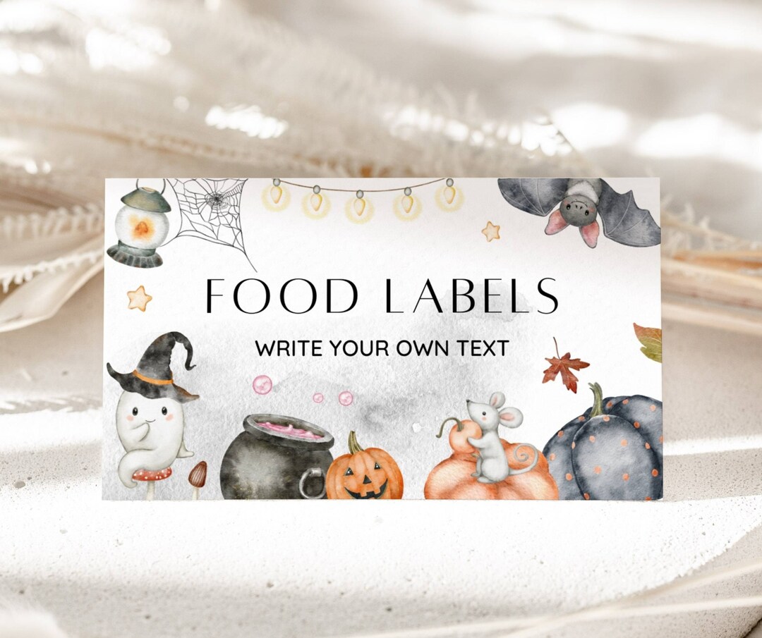 Editable Little Boo Baby Shower Place Card, Cute Halloween Ghost Food ...