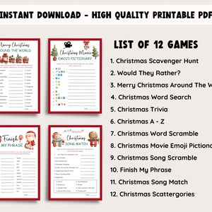 Printable Christmas Game Bundle, Christmas Party Games, Christmas Games ...
