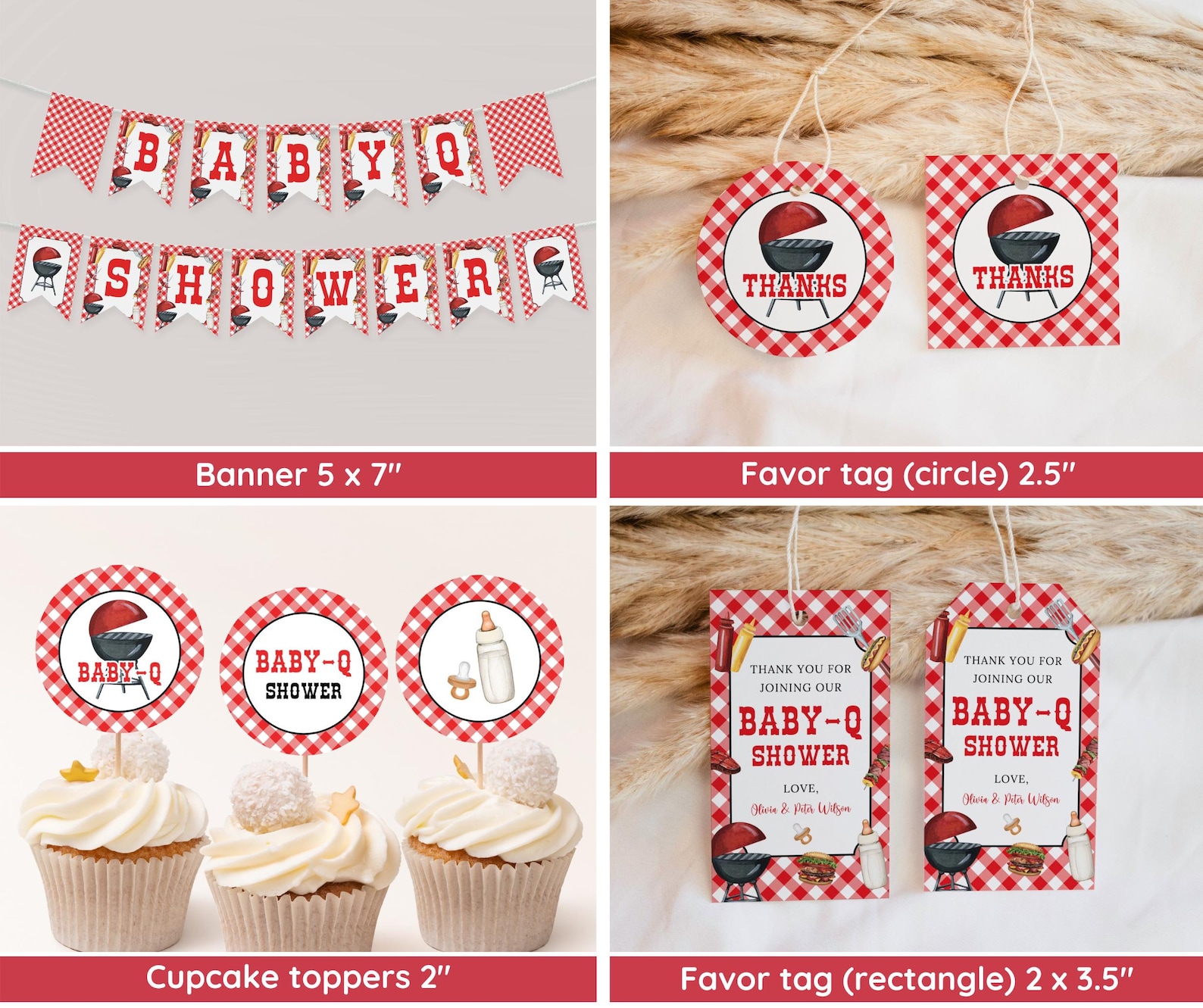 Baby-q Baby Shower Bundle, BBQ Couples Baby Shower Invitation & Games ...