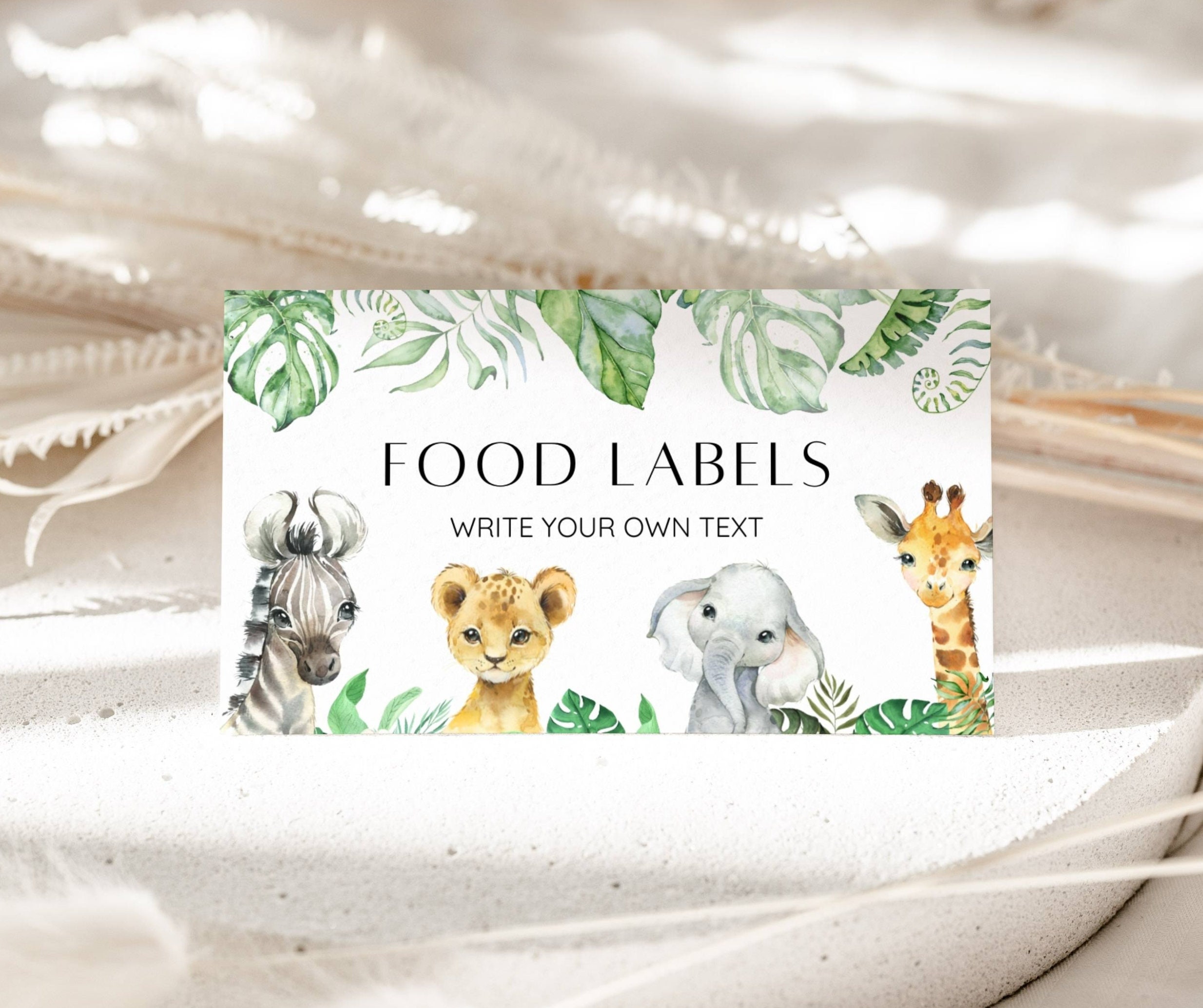 Editable Zoo Animals Name Tags Labels Jungle Safari