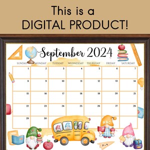 EDITABLE September 2024 Calendar, Back to School Planner With Cute ...