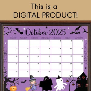 EDITABLE October 2025 Calendar, Spooky Halloween Planner, Printable ...