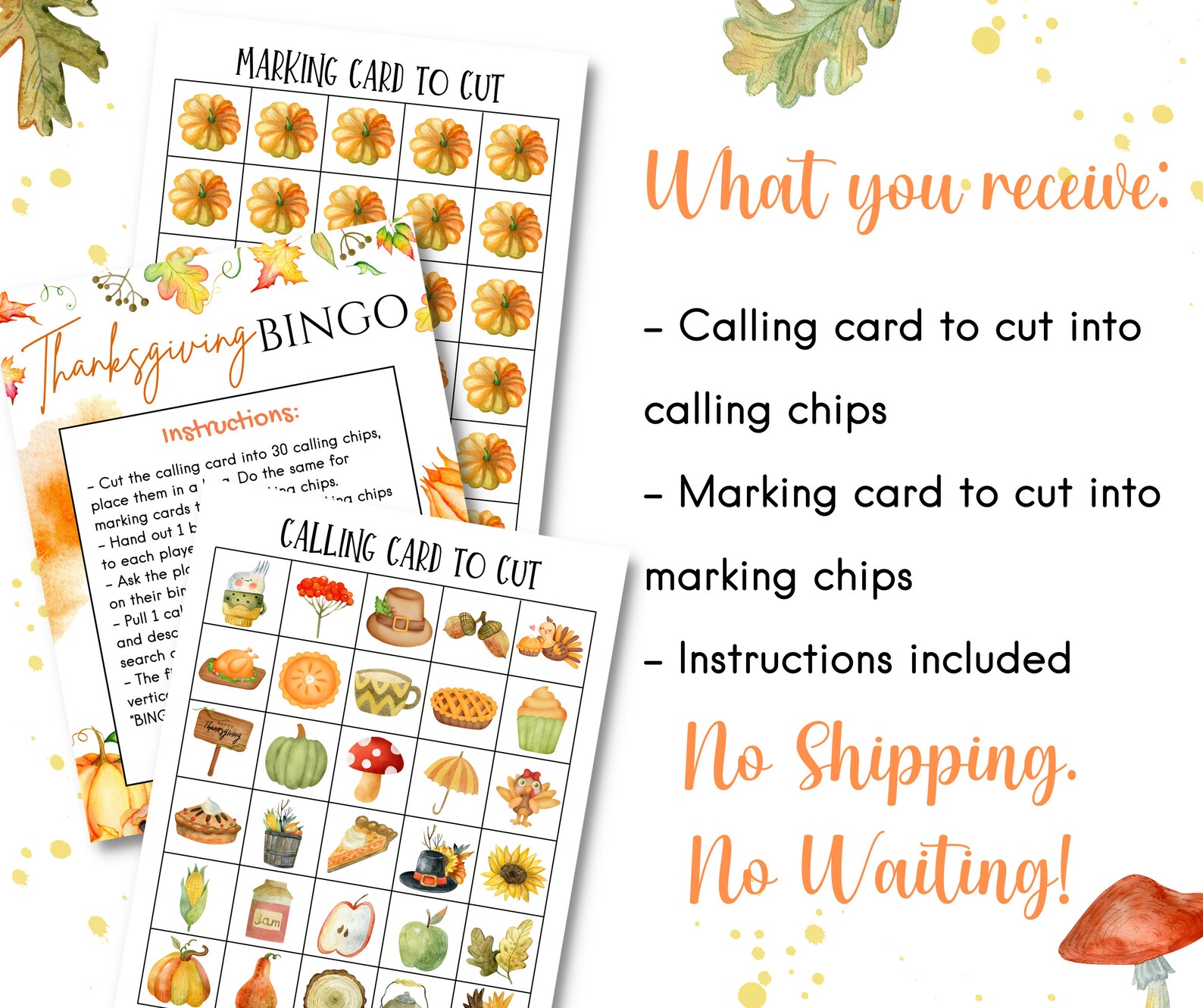 Printable Thanksgiving Bingo 30 Unique Thanksgiving Bingo - Etsy