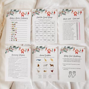 Santa Baby Shower Game Bundle, Christmas Baby Shower Game Package ...