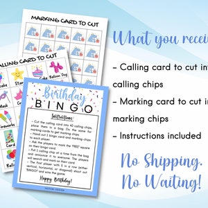 Printable Birthday Bingo Game (boy), 50 Unique Bingo Cards W/labels ...