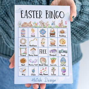 Printable Easter Bingo Game, 50 Unique Bingo Cards W/labels, Easter ...