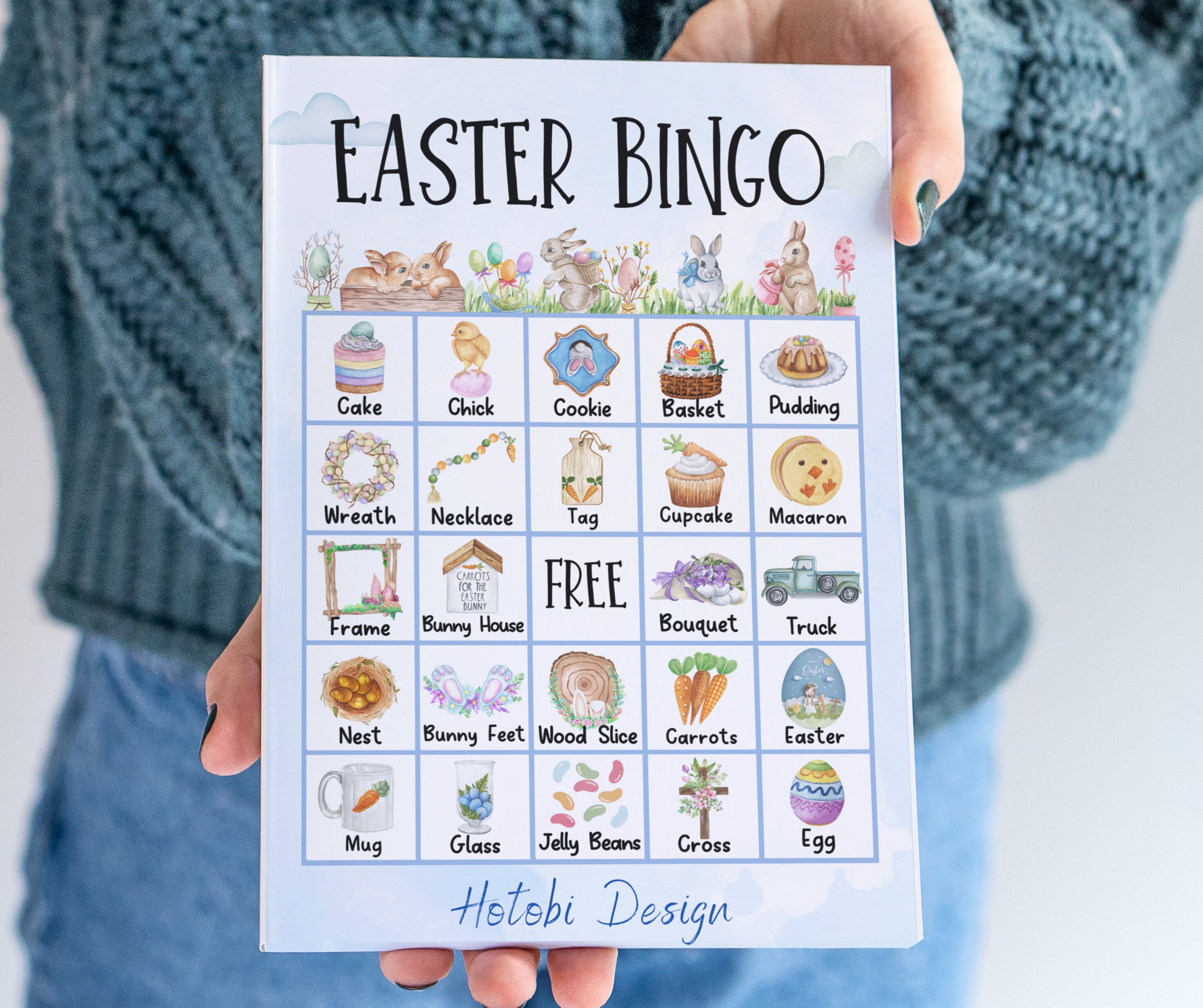 Printable Easter Bingo Game 50 Unique Bingo Cards W/labels - Etsy UK