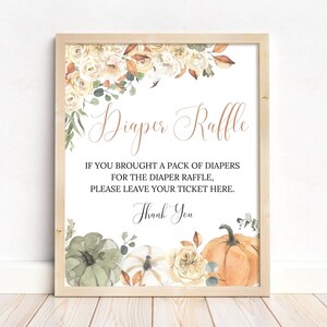 EDITABLE Little Pumpkin Baby Shower Decor Diaper Raffle Sign - Etsy
