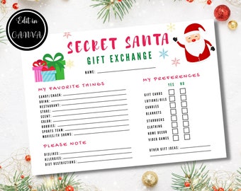 Secret Santa Slips - Etsy