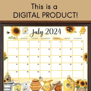Editable July 2024 Calendar, 4th July Independence Day, Beautiful ...