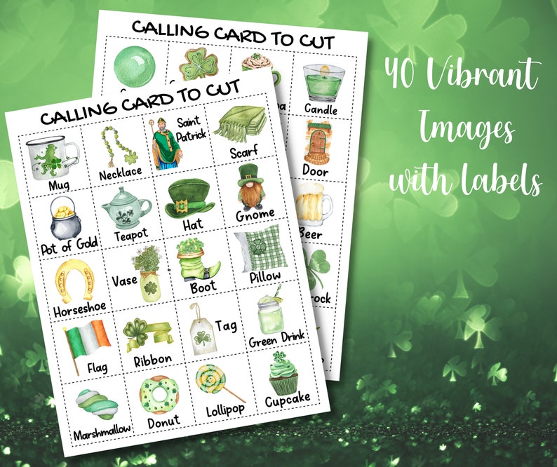 Printable St Patrick's Day Bingo Game 50 Unique Bingo - Etsy