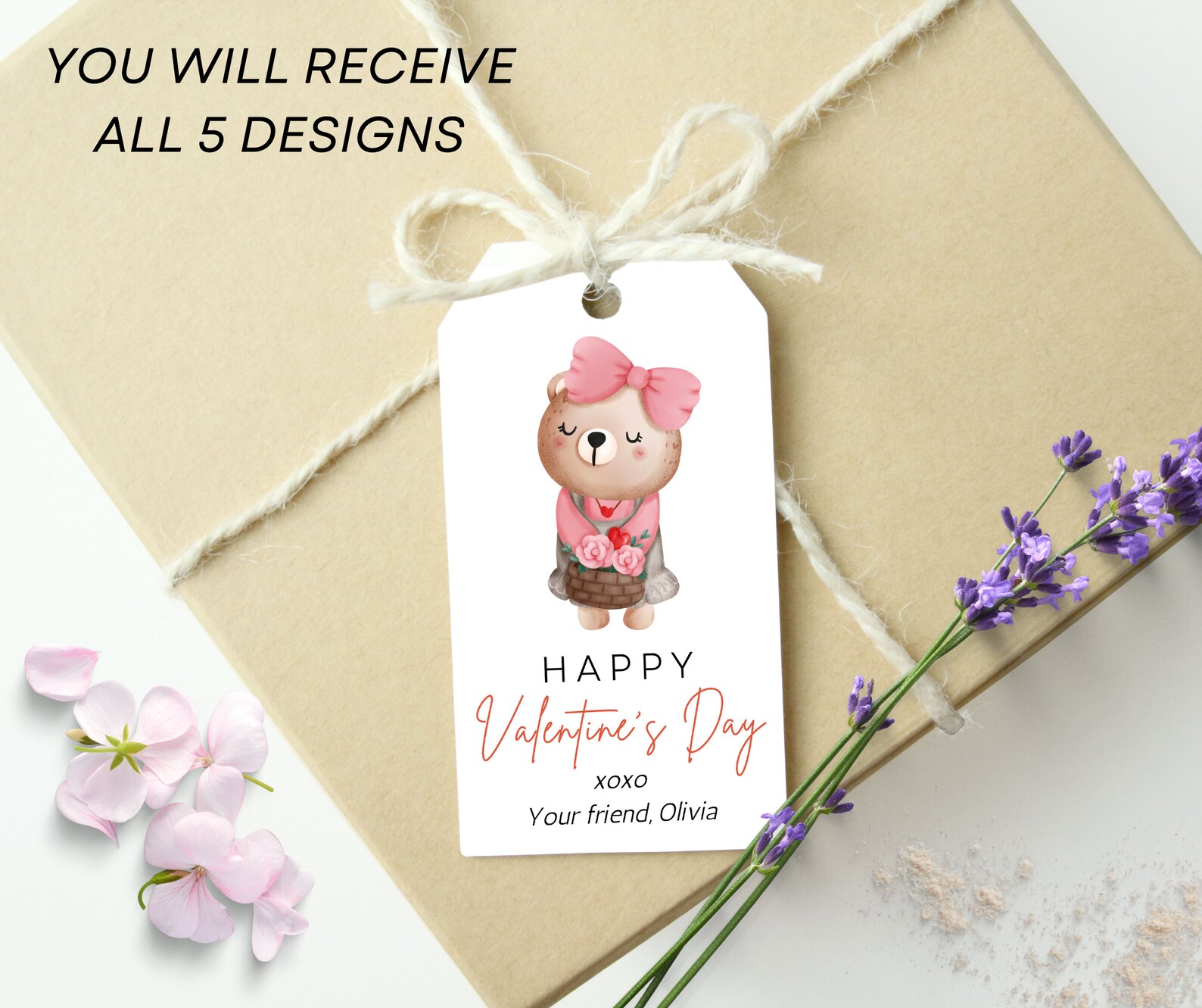 EDITABLE Valentine Gift Tag School Tag Template W/ Cute - Etsy