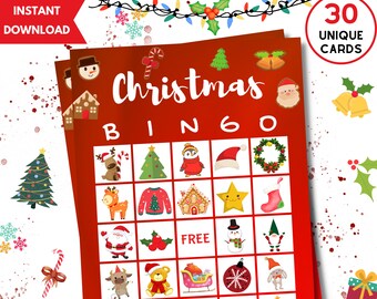Printable Christmas Bingo 30 Cards - Etsy