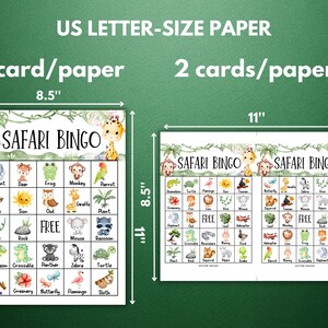 50 Safari Bingo Game Cards, Jungle Baby Shower, Safari Wild Birthday ...