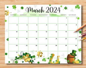 EDITABLE March 2024 Calendar, Fillable Monthly Planner, Printable ...