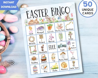 Printable Easter Bingo Game, 30 Unique Bingo Cards, Easter Activity for ...