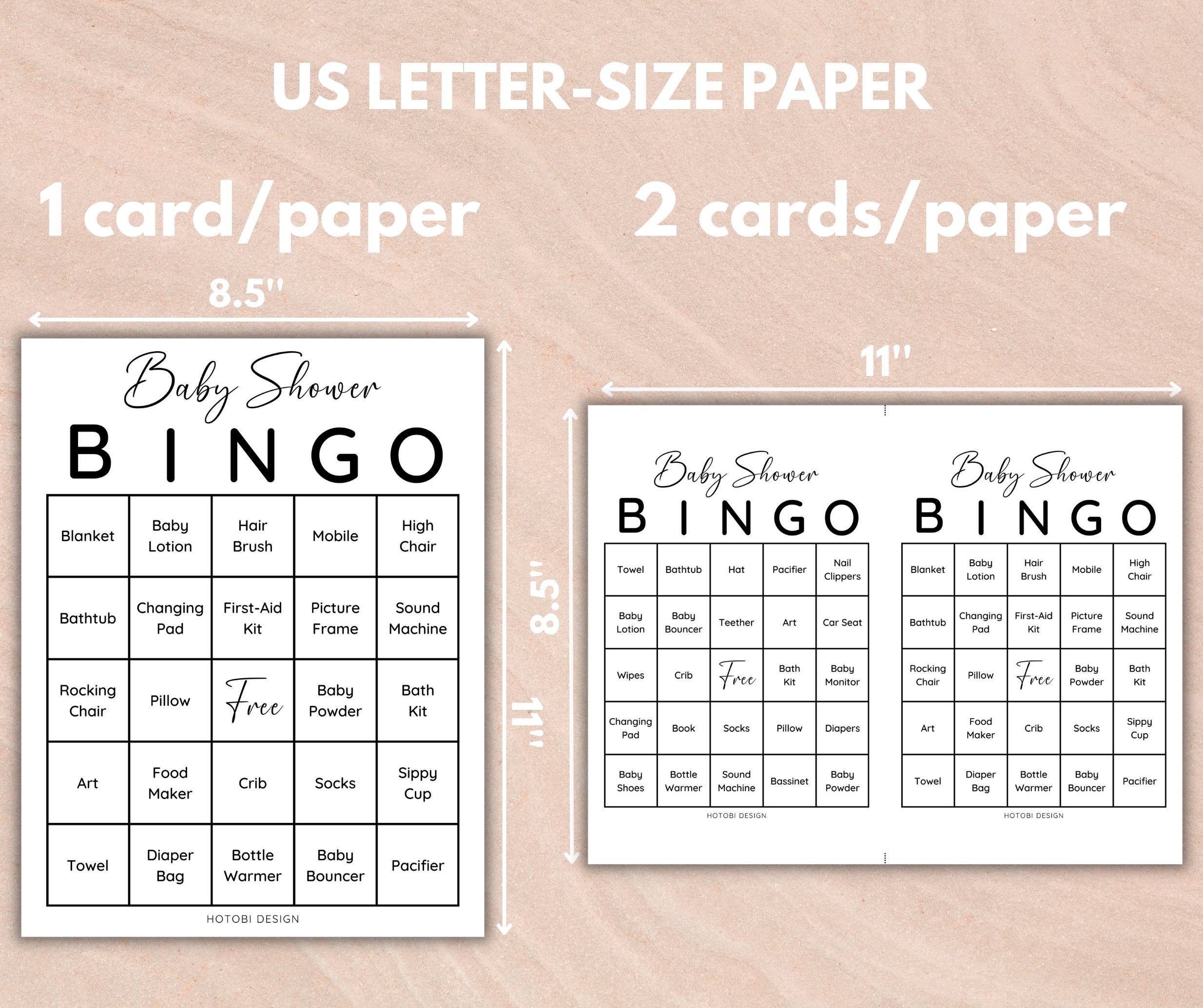Baby Shower Bingo Game Baby Bingo Card Bingo Baby Shower - Etsy