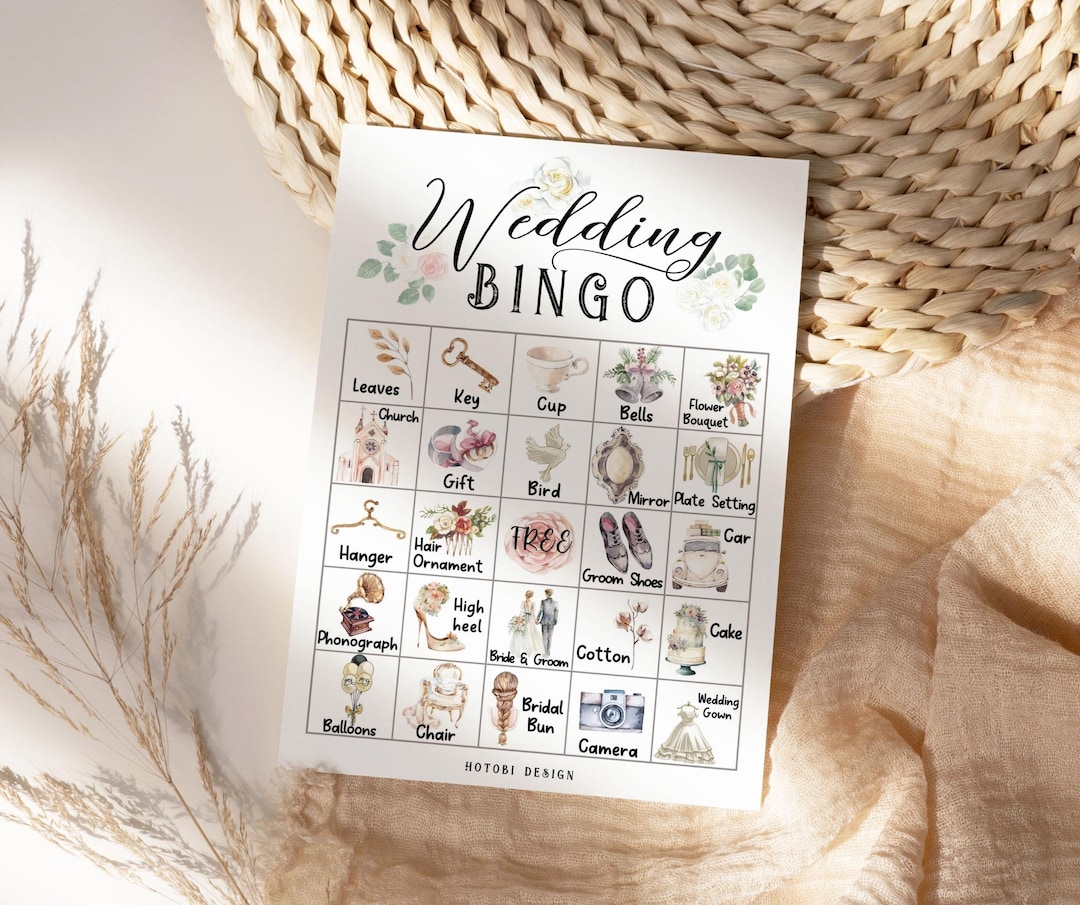 Wedding Bingo Cards, 50 Unique Bingo Cards W/labels, Printable Bingo ...