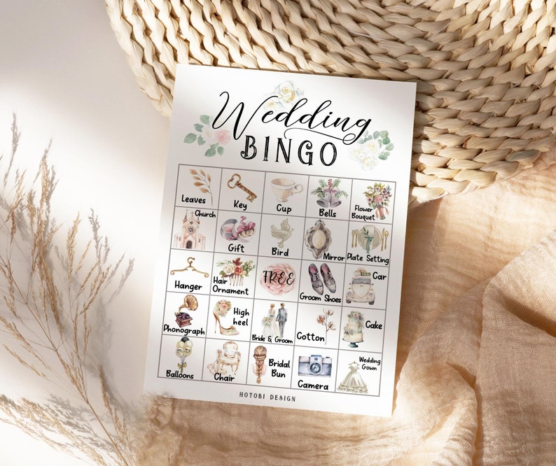 Wedding Bingo Cards 50 Unique Bingo Cards W/labels Printable - Etsy