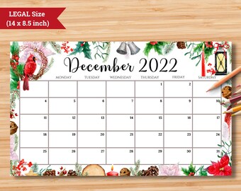 Editable Legal Size Calendar - Etsy