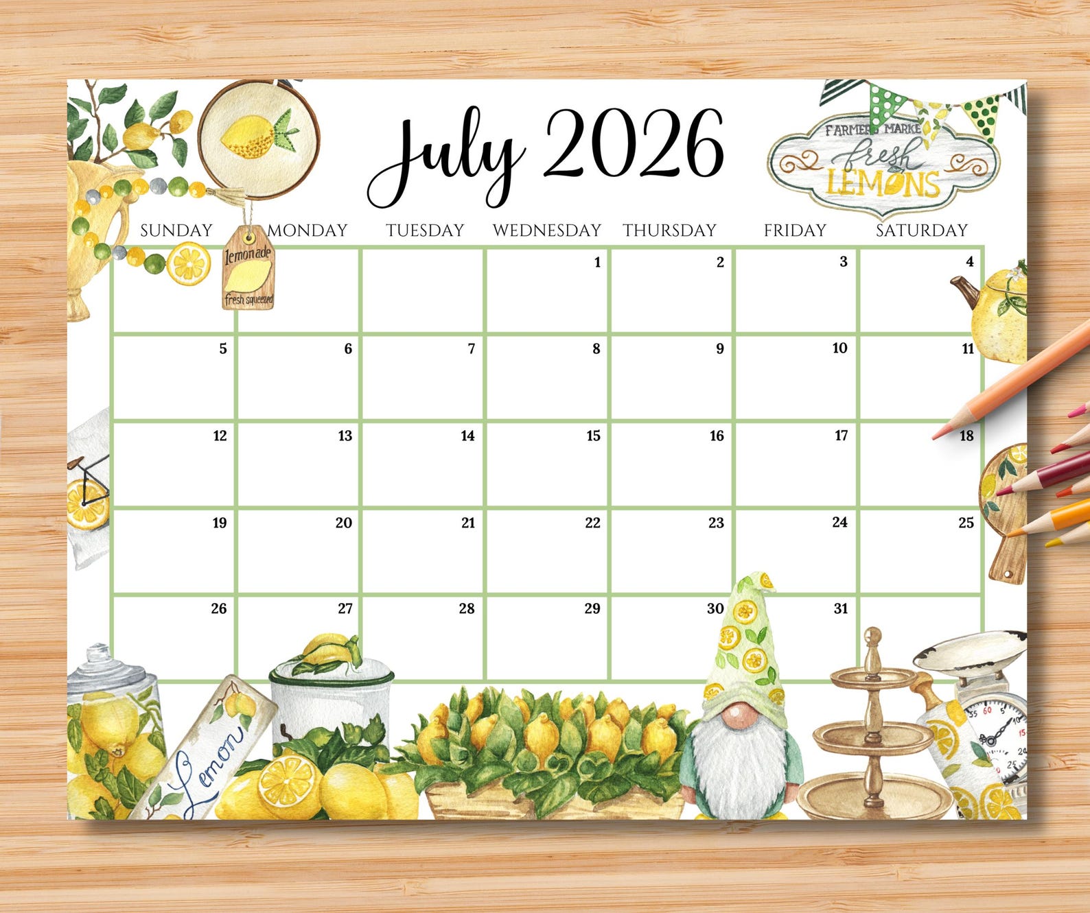 Editable July 2026 Calendar | Monthly Planner Printable PDF | School ...