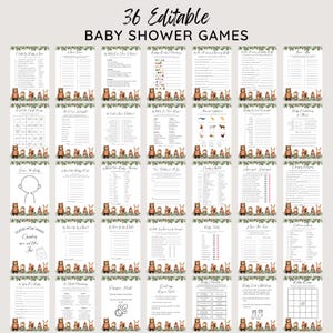 Christmas Baby Shower Game Bundle, Woodland Animals, Merry Little Baby ...