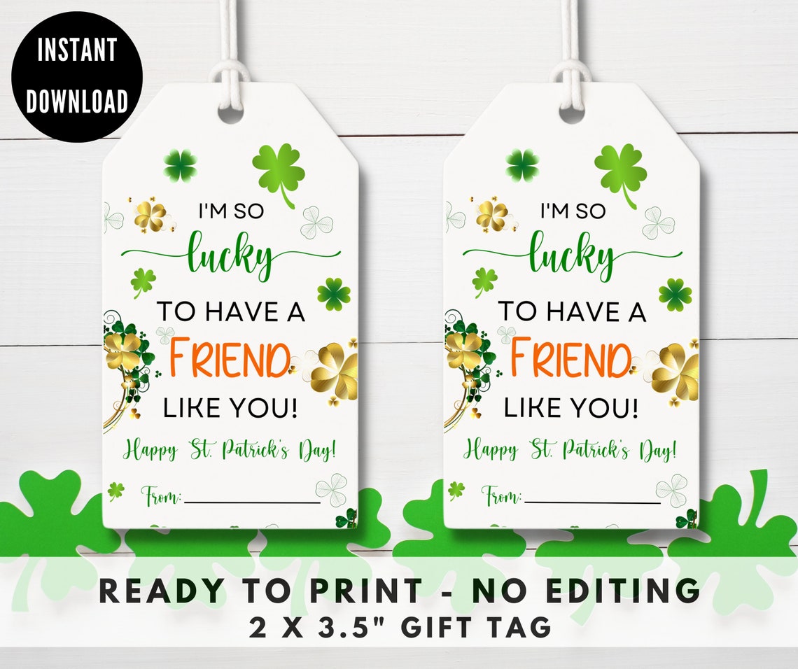 Printable St. Patrick's Day Gift Tag Happy St - Etsy