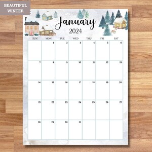 EDITABLE Vertical/portrait Monthly Calendar 2024 Bundle, Cute Printable ...