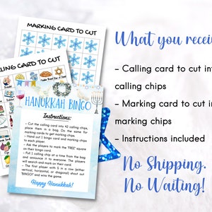 Printable Hanukkah Bingo Game, 50 Unique Bingo Cards W/labels, Hanukkah ...