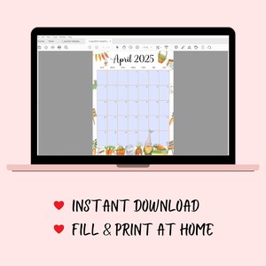 EDITABLE April 2025 Calendar (vertical / Portrait), Easter Day Planner ...