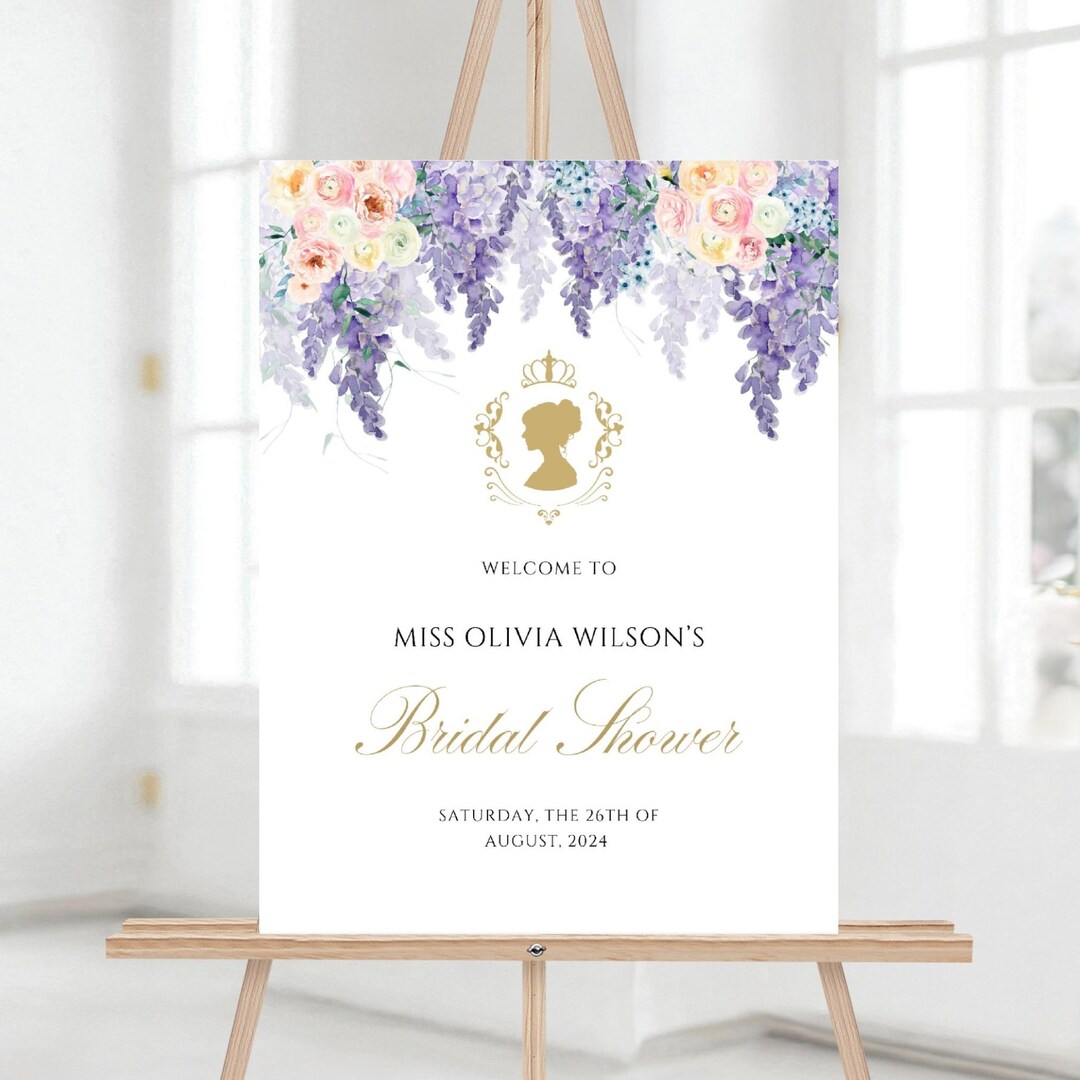Bridgerton Bridal Shower Welcome Sign, Victorian Wedding Shower Welcome ...
