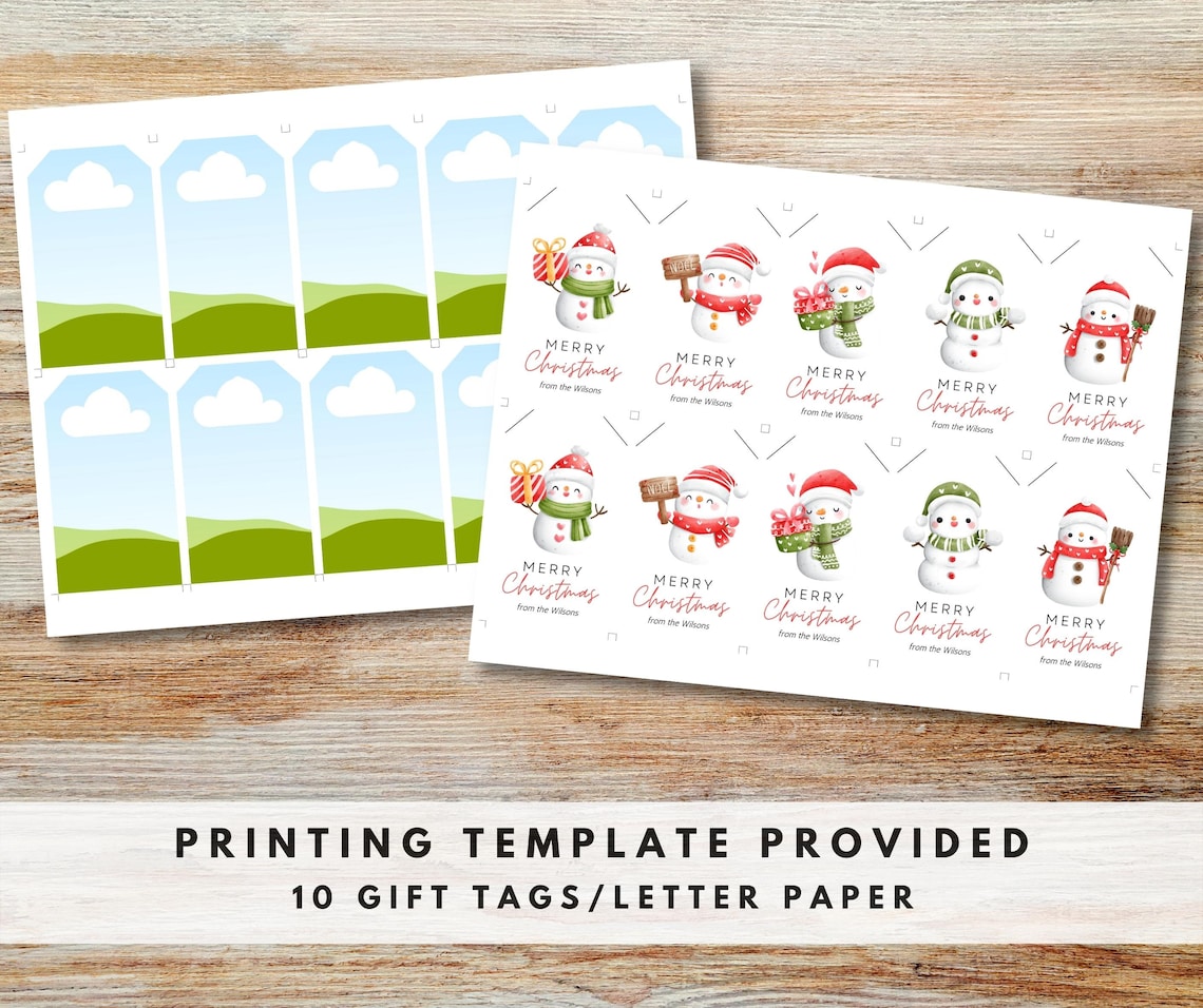 EDITABLE Christmas Gift Tag Holiday Gift Tag Template With - Etsy