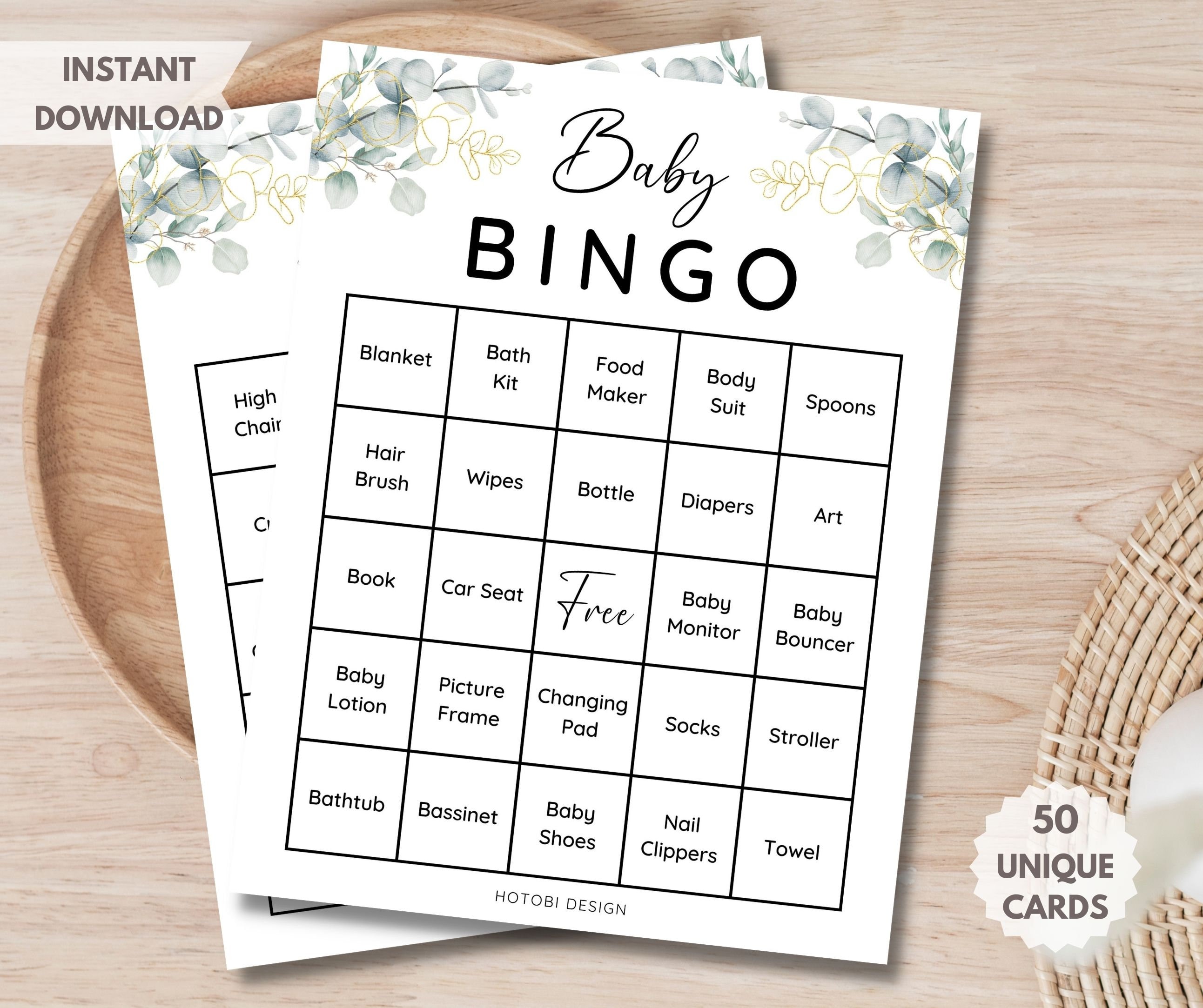 50 Prefilled Baby Shower Bingo Cards Baby Bingo Game Bonus - Etsy UK
