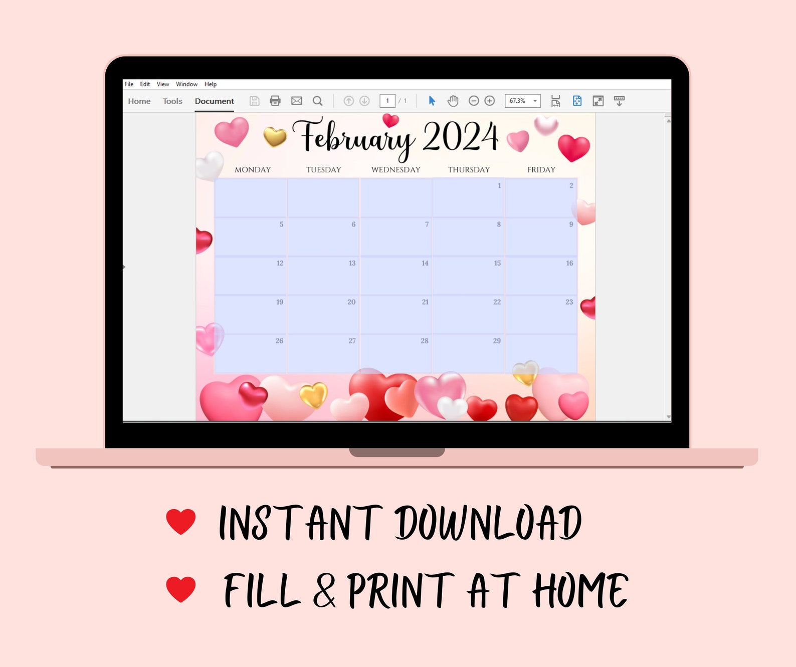 EDITABLE Monthly Calendar 2024 Bundle monday-friday - Etsy Canada