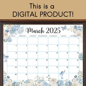 EDITABLE March 2025 Calendar, Beautiful Spring Planner With Flowers ...