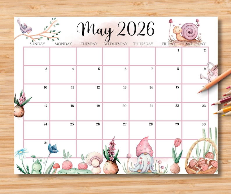 Editable May 2026 Calendar | Monthly Planner Printable PDF | School ...