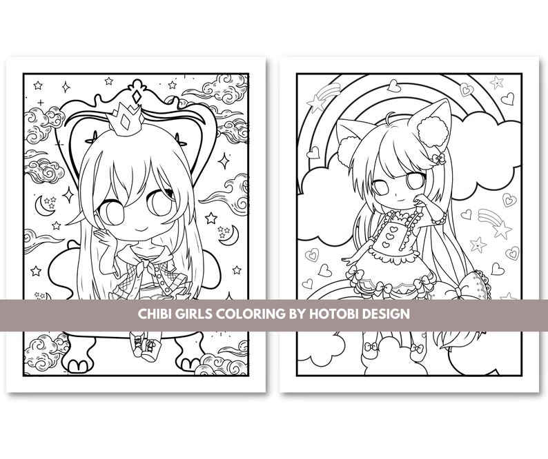32 Printable Chibi Girls Coloring Pages for Kids Teens Adults - Etsy