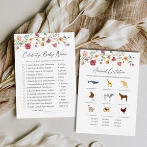 Wildflower Baby Shower Game Bundle, Baby in Bloom Baby Sprinkle Game ...