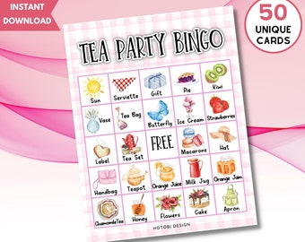 Printable Tea Party Bingo Game - Etsy