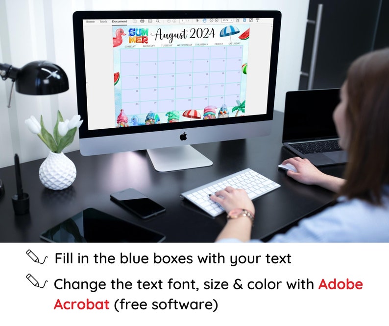 EDITABLE Monthly Calendar 2024 Bundle Cute Printable Fillable - Etsy UK