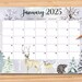 EDITABLE January 2025 Calendar, Beautiful Winter in a Forest, Printable ...
