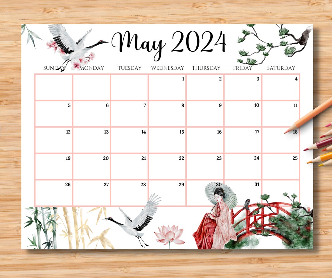 EDITABLE May 2024 Calendar, Fillable Spring Planner, Monthly Schedule ...
