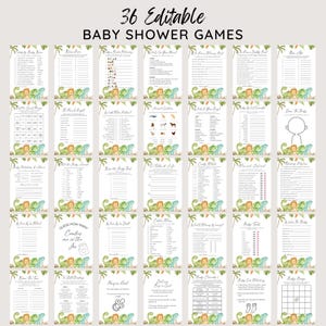 Dinosaur Baby Shower Game Bundle, Dinosaur Baby Shower Game Package ...