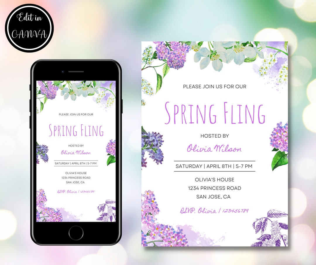 Editable Spring Fling Flyer, Fundraiser Event Poster, Spring Festival ...