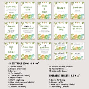 Dinosaur Baby Shower Game Bundle, Dinosaur Baby Shower Game Package ...