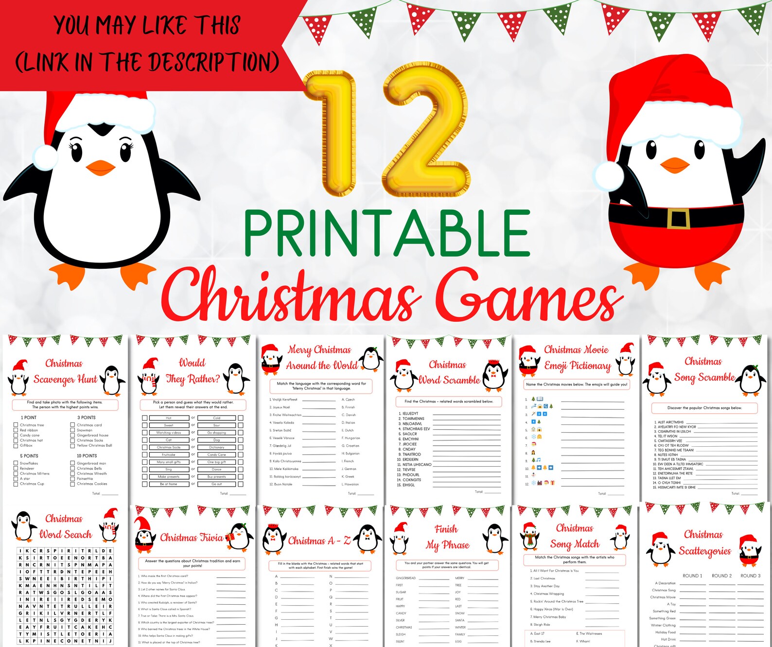 Printable Winter Bingo, 30 Unique Bingo Cards, Winter Activity, Winter ...